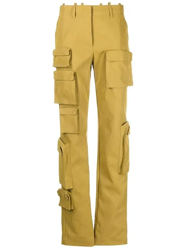 Off-White Co Multipocket Straight-leg Cargo Trousers - Green