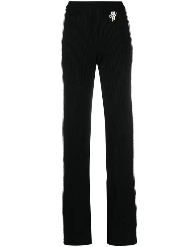 Off-White Embroidered Knit Trousers