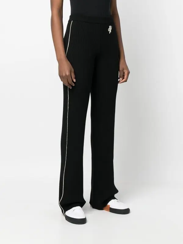 Off-White Embroidered Knit Trousers