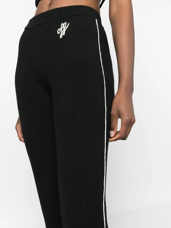 Off-White Embroidered Knit Trousers