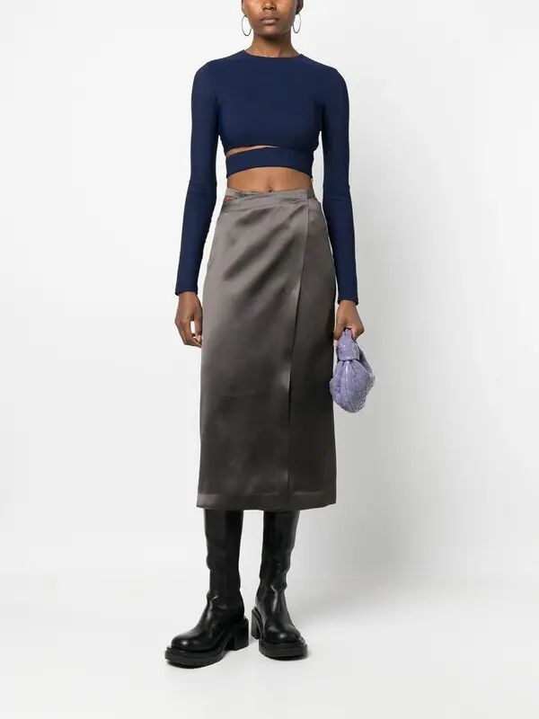 Off-White High-waisted Wrap Midi Skirt
