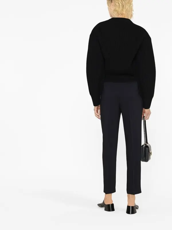 JOSEPH Round-neck Knitted Jumper - Black