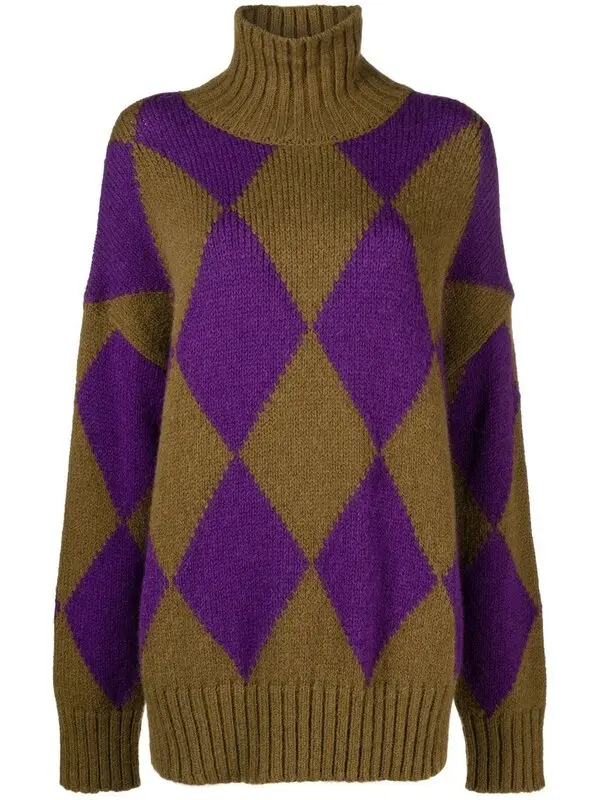 La DoubleJ Argyle Intarsia Knit Jumper