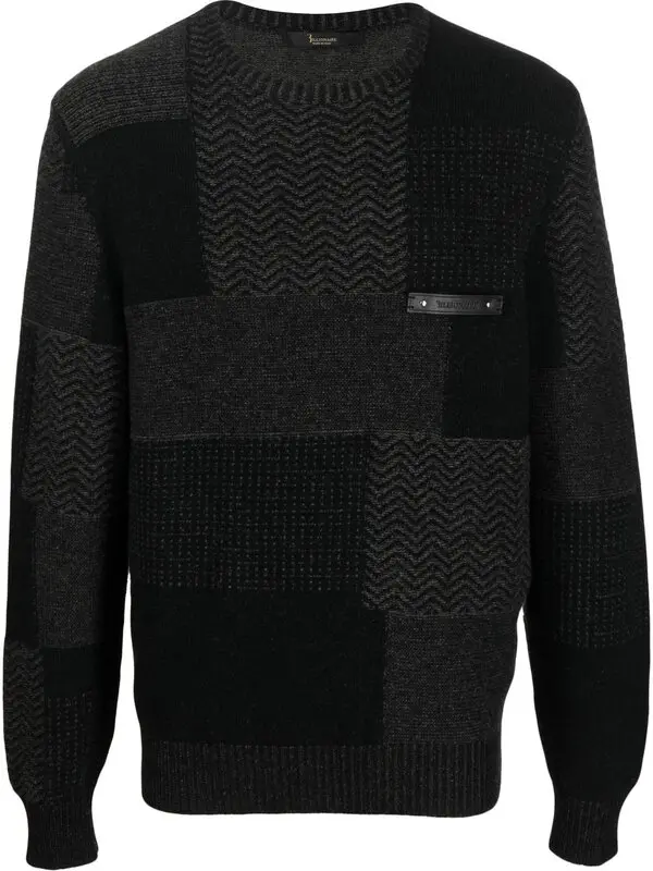 BILLIONAIRE Knit Jumper With Logo Patch