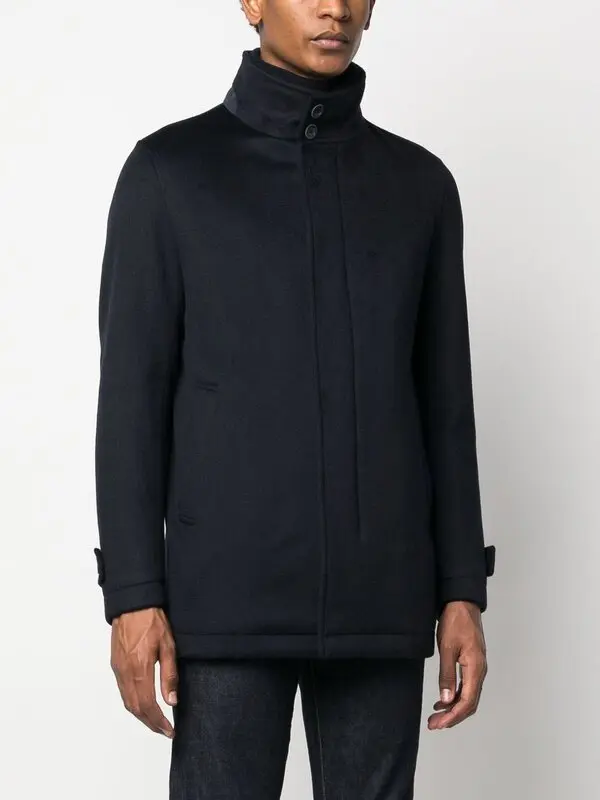 Herno Quilted High-neck Wool Jacket