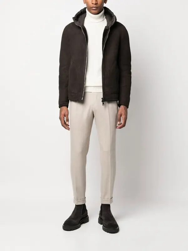 Herno Hooded Sheepskin-shearling Jacket