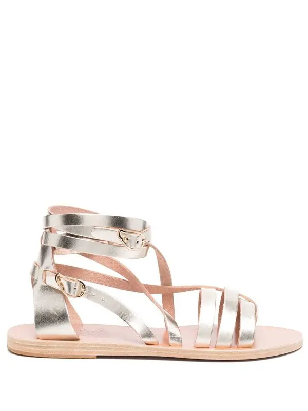 ANCIENT GREEK SANDALS Leather Gladiator Sandals - Gold