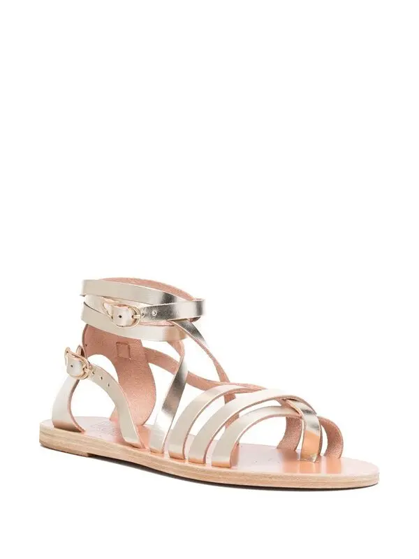 ANCIENT GREEK SANDALS Leather Gladiator Sandals - Gold