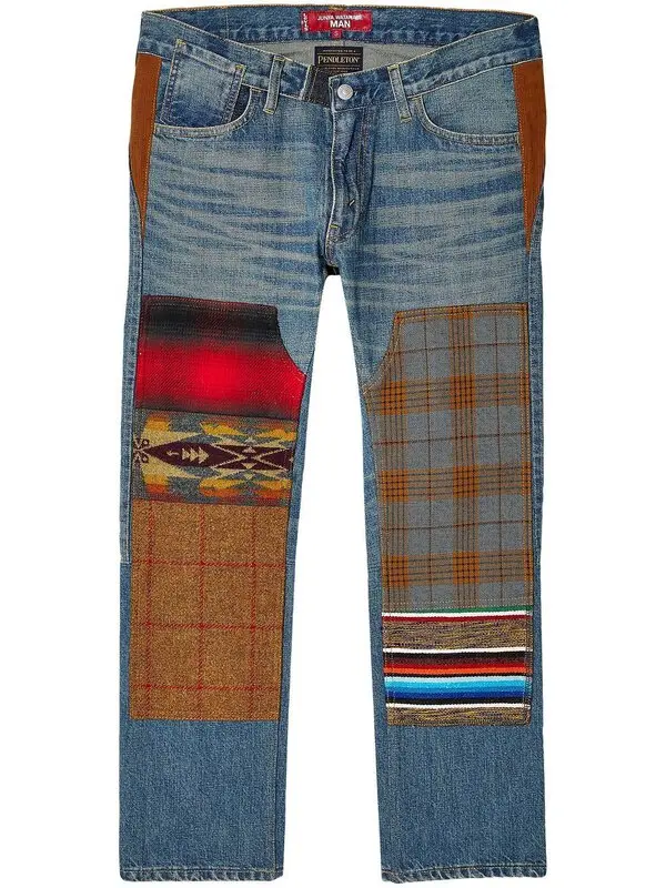 Junya Watanabe Patchwork Mid-rise Jeans