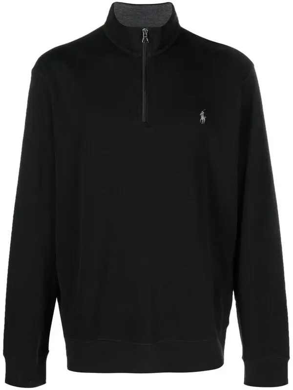 Polo Ralph Lauren Logo Patch Half-zip Pullover - Black
