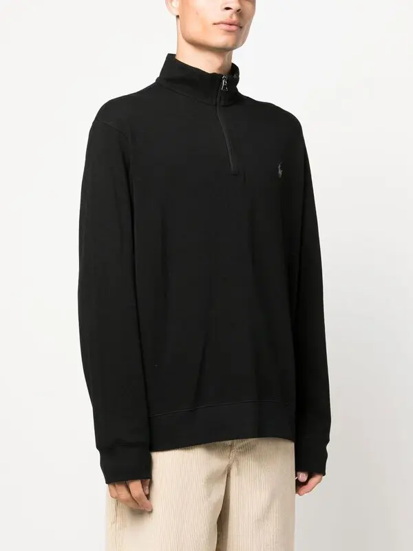 Polo Ralph Lauren Logo Patch Half-zip Pullover - Black