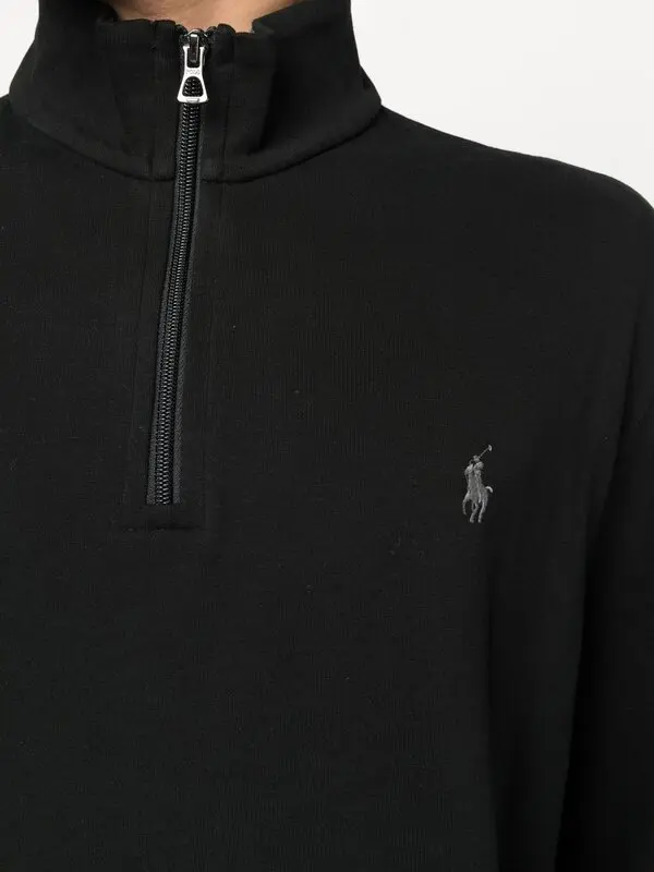 Polo Ralph Lauren Logo Patch Half-zip Pullover - Black