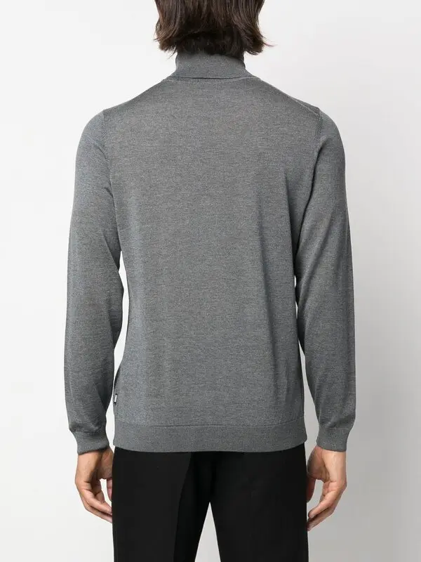 BOSS Roll Neck Wool Top - Grey