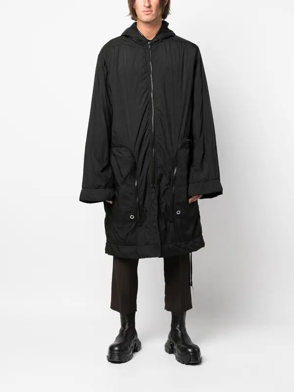 Rick Owens Hooded Quilted Coat
