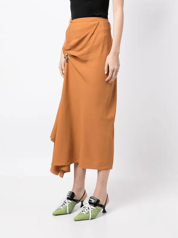 KIKO KOSTADINOV High-waisted Ruched Midi Skirt