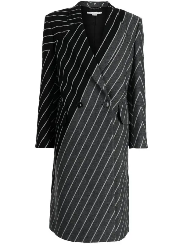 Stella McCartney Multi-way Stripe Double-breasted Coat