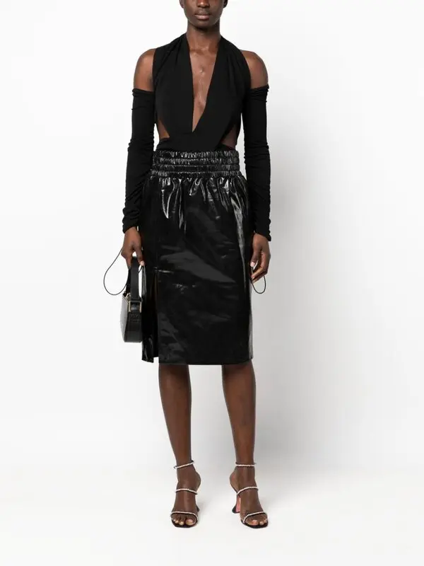 TOM FORD High-waisted Leather Skirt With Front Slit