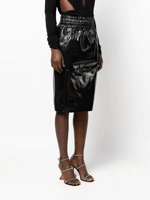 TOM FORD High-waisted Leather Skirt With Front Slit