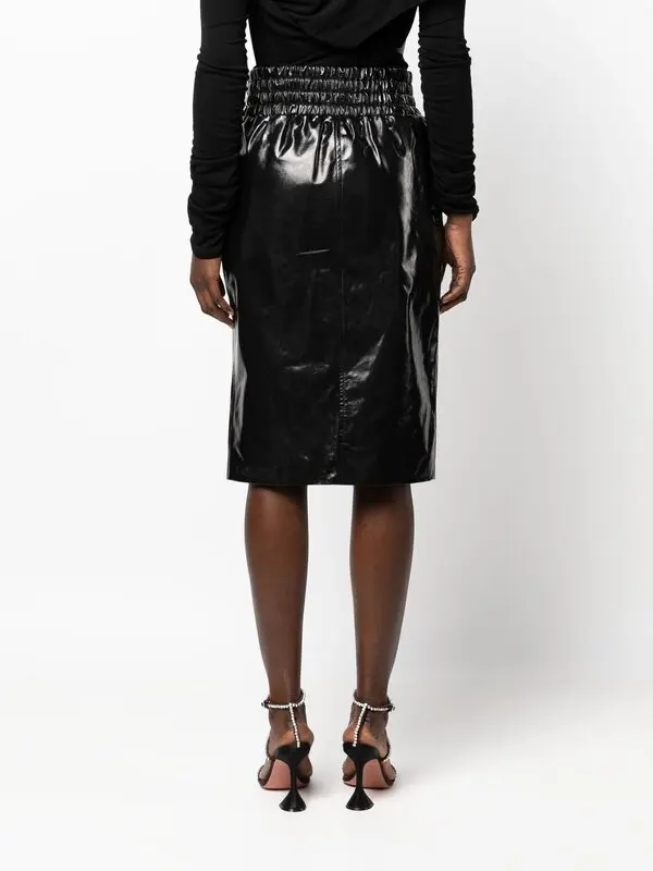 TOM FORD High-waisted Leather Skirt With Front Slit