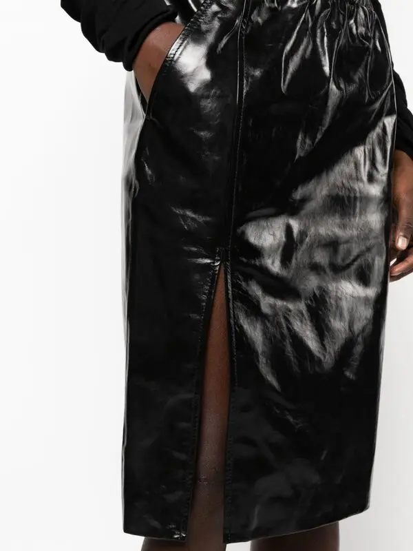 TOM FORD High-waisted Leather Skirt With Front Slit
