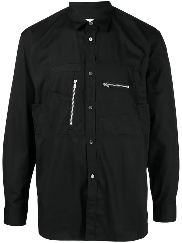 Comme Des Garçons Button-down Zip-detail Shirt