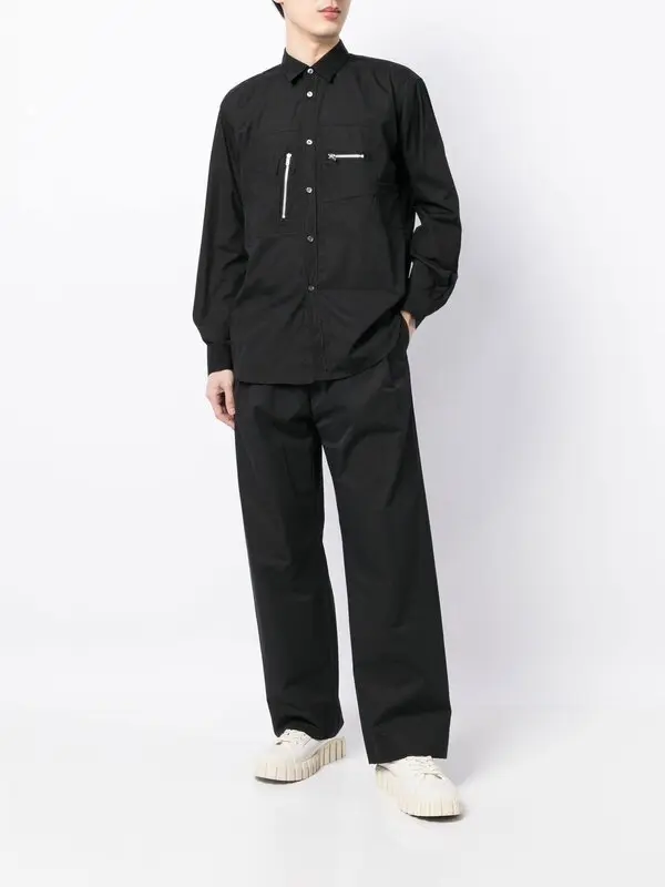 Comme Des Garçons Button-down Zip-detail Shirt