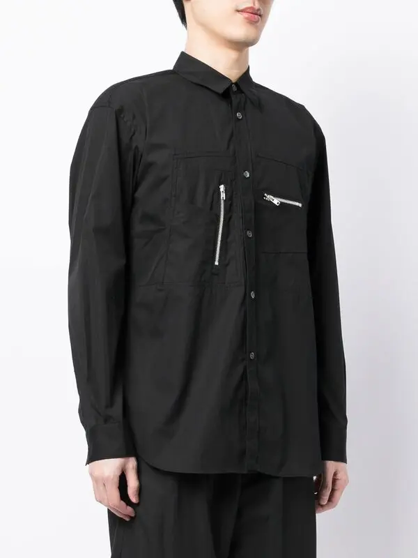 Comme Des Garçons Button-down Zip-detail Shirt