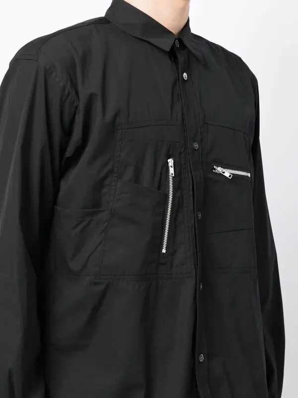 Comme Des Garçons Button-down Zip-detail Shirt