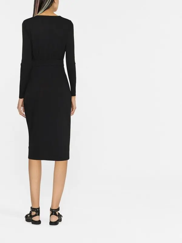 Karl Lagerfeld Logo-embroidered Long-sleeve Jersey Dress