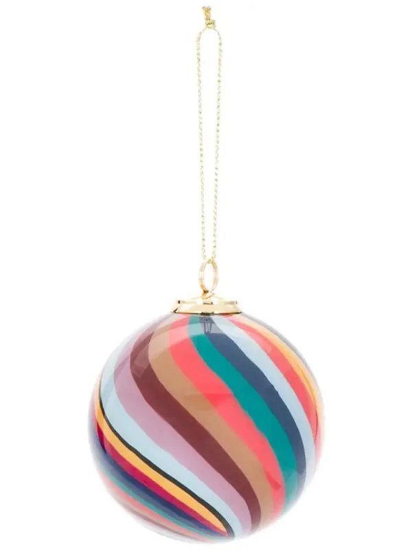 Paul Smith Striped Christmas Tree Bauble - Blue