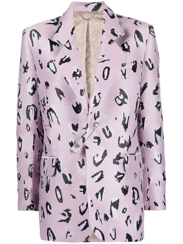 CHARLES JEFFREY Animal-pattern Single-breasted Blazer