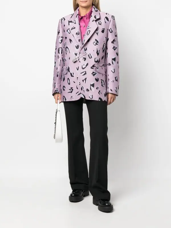 CHARLES JEFFREY Animal-pattern Single-breasted Blazer