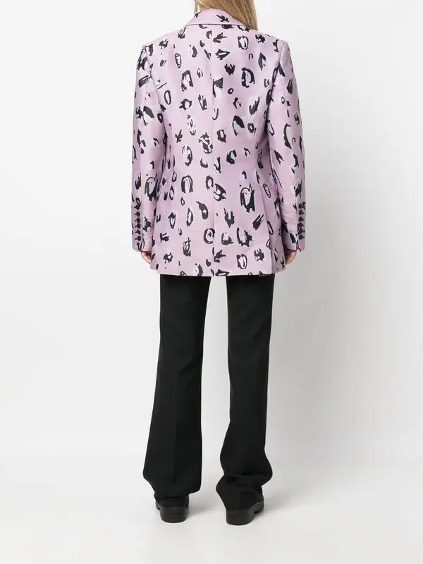 CHARLES JEFFREY Animal-pattern Single-breasted Blazer