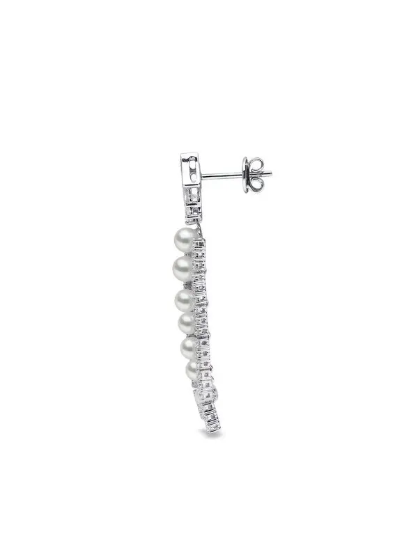 Yoko London 18kt White Gold Raindrop Akoya Pearl And Diamond Earrings