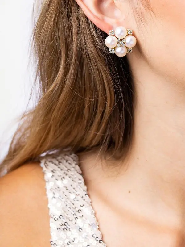 Yoko London 18kt Yellow Raindrop Akoya Pearl And Diamond Earrings
