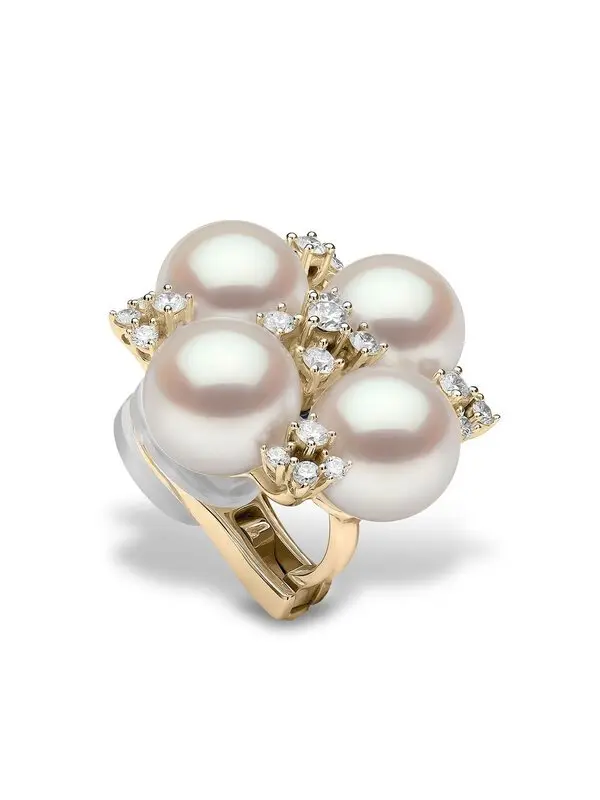 Yoko London 18kt Yellow Raindrop Akoya Pearl And Diamond Earrings