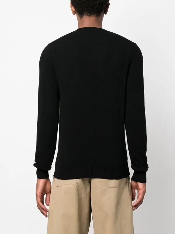 Play Comme Des Garcon V-neck Wool Jumper - Black