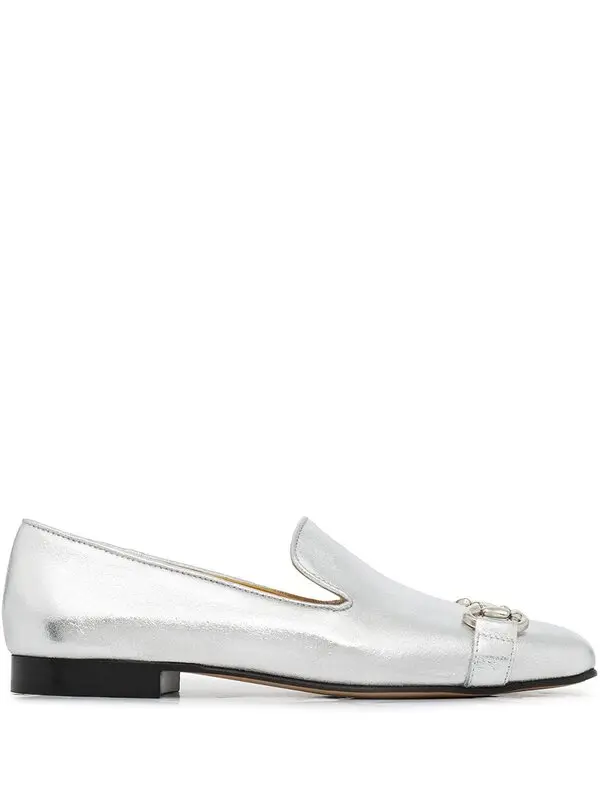 MADISON MAISON Square-toe Horsebit Loafers - Silver