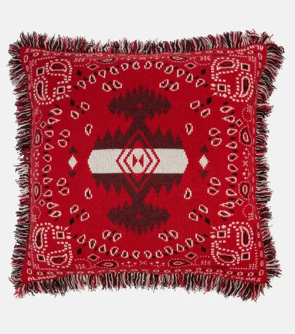 Alanui Bandana Jacquard Wool-blend Cushion - Red