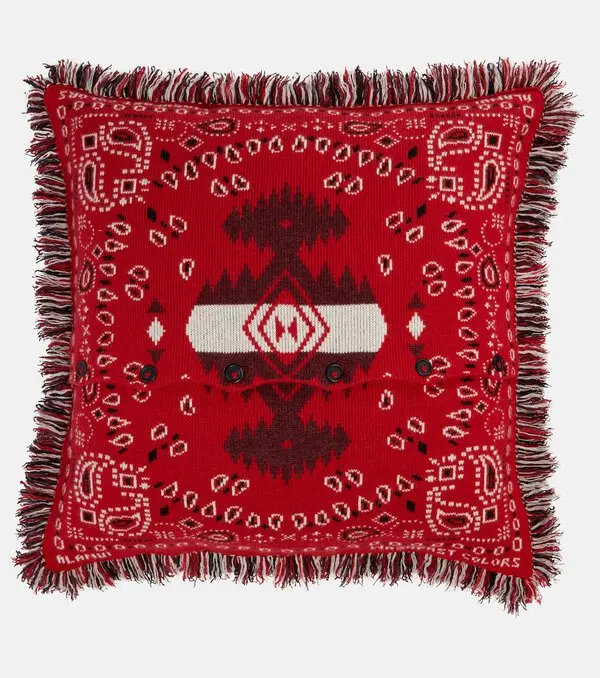 Alanui Bandana Jacquard Wool-blend Cushion - Red
