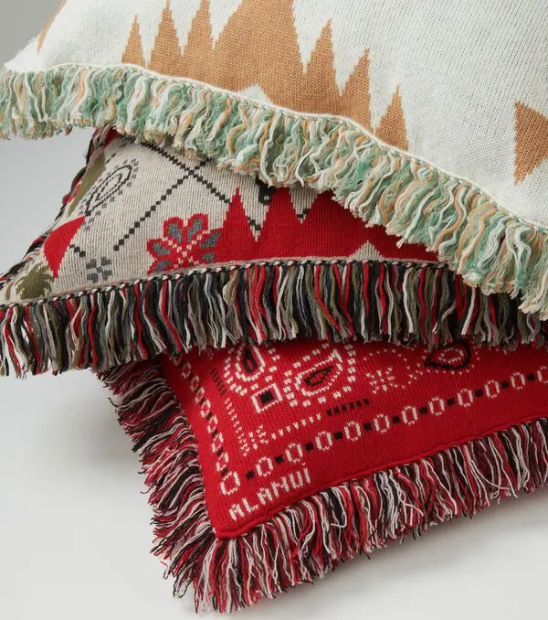 Alanui Bandana Jacquard Wool-blend Cushion - Red