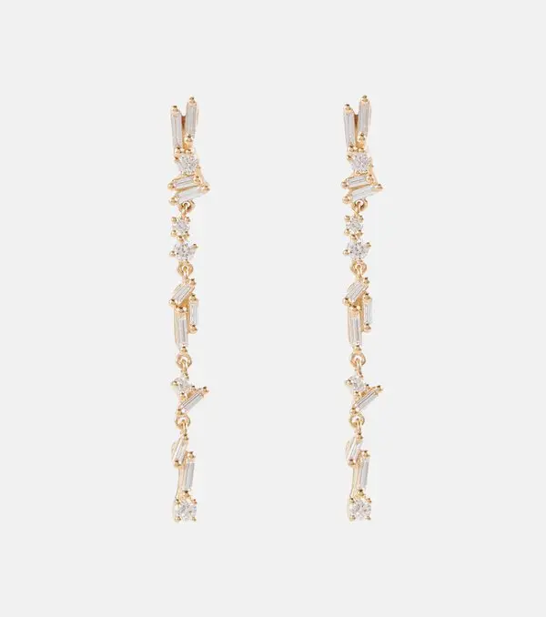 SUZANNE KALAN Iva 18kt Gold Drop Earrings With Diamonds - Metallic