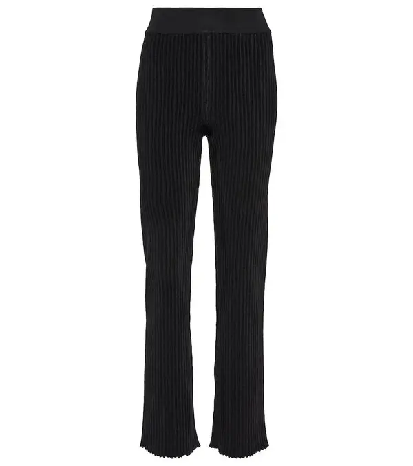 Alaïa Ribbed-knit Straight-leg Pants