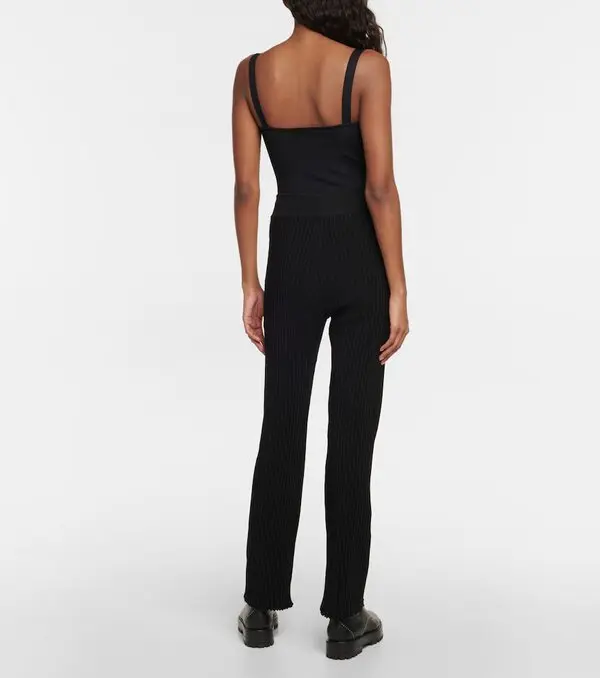 Alaïa Ribbed-knit Straight-leg Pants