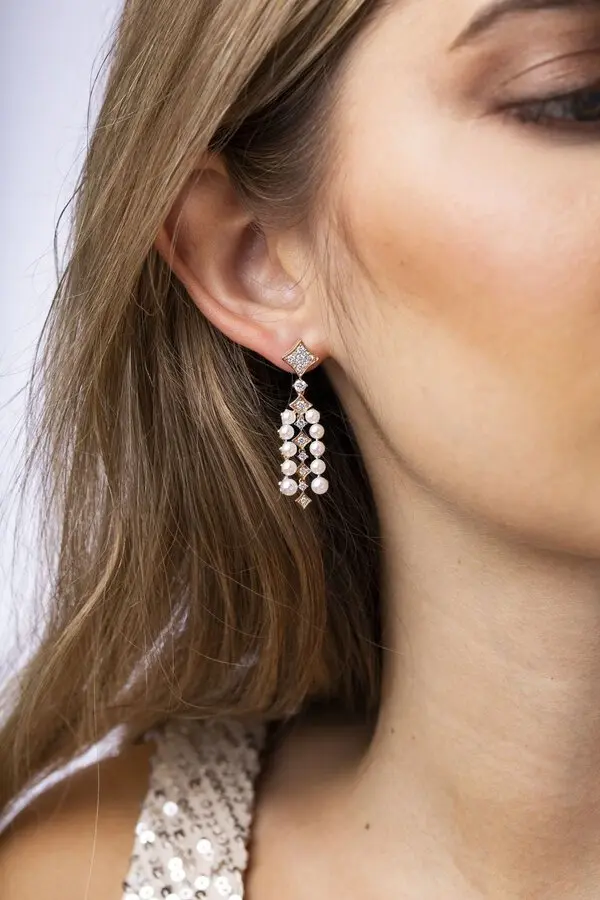 Yoko London 18kt Rose Gold Raindrop Akoya Pearl And Diamond Earrings