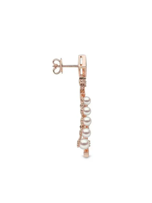 Yoko London 18kt Rose Gold Raindrop Akoya Pearl And Diamond Earrings
