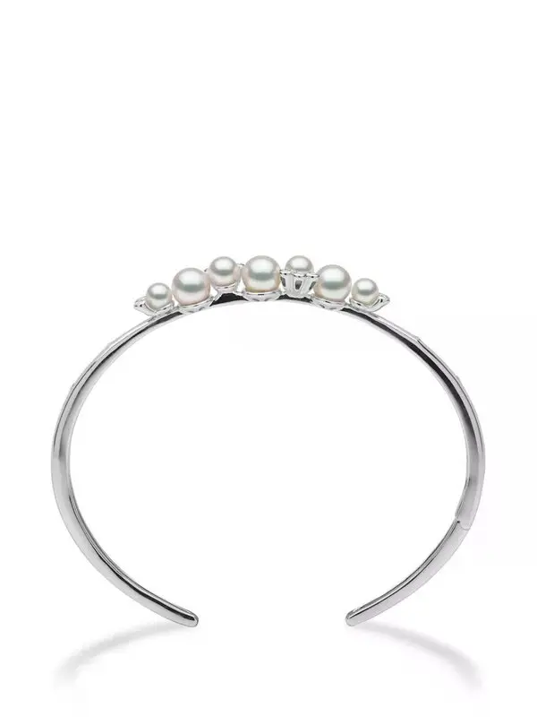 Yoko London 18kt White Gold Akoya Pearl And Diamond Bangle