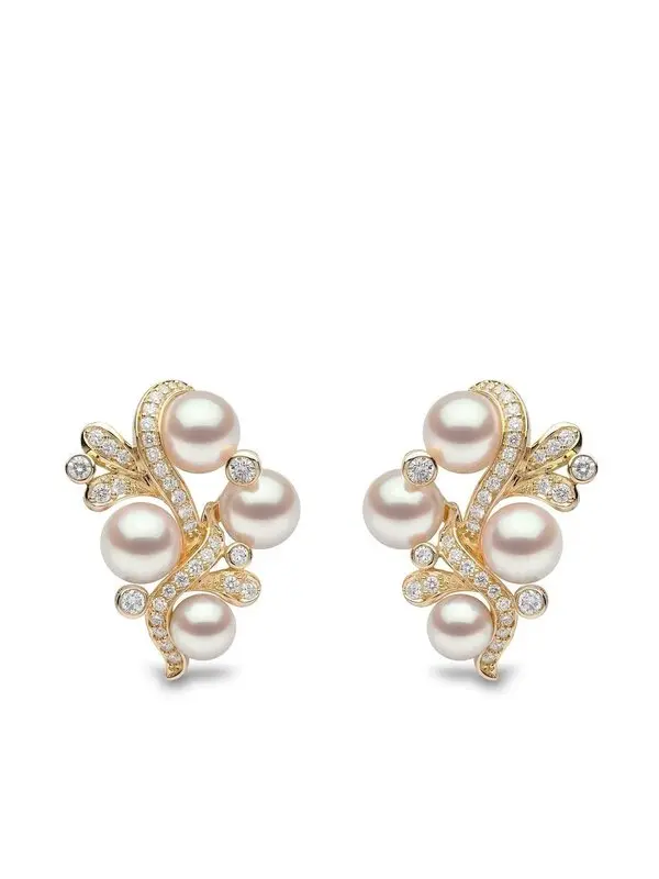 Yoko London 18kt Diamond And Pearl Earrings - Gold