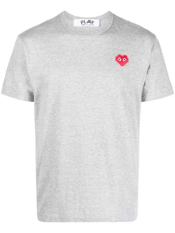 Play Comme Des Garcon Short-sleeve Cotton T-shirt - Grey