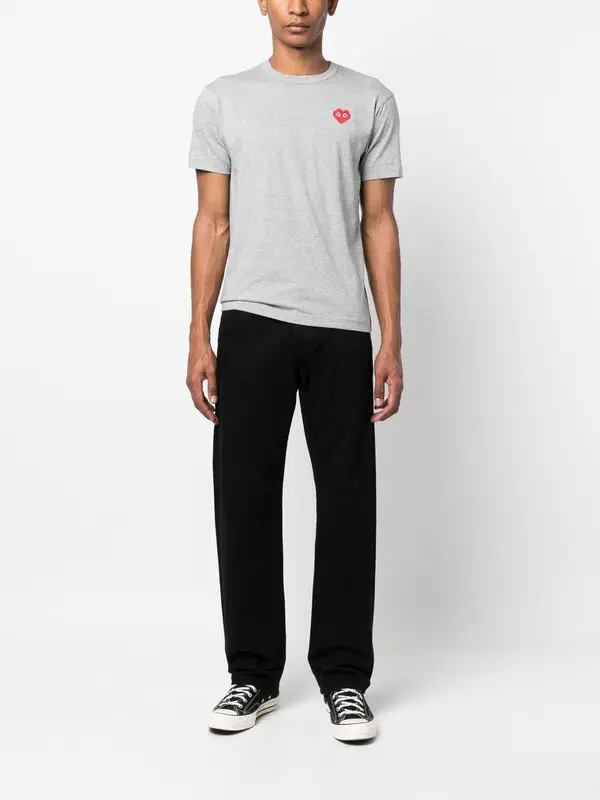 Play Comme Des Garcon Short-sleeve Cotton T-shirt - Grey
